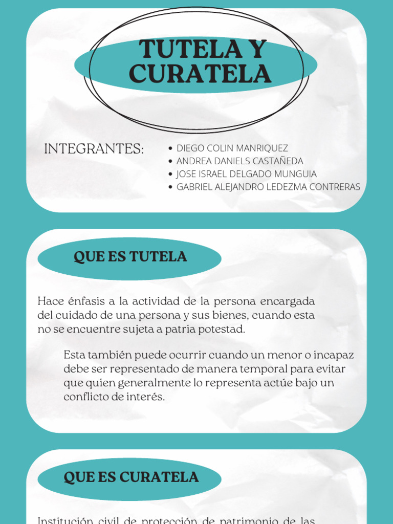 Tutela y Curatela: Definiciones y Obligaciones | PDF | Justicia ...