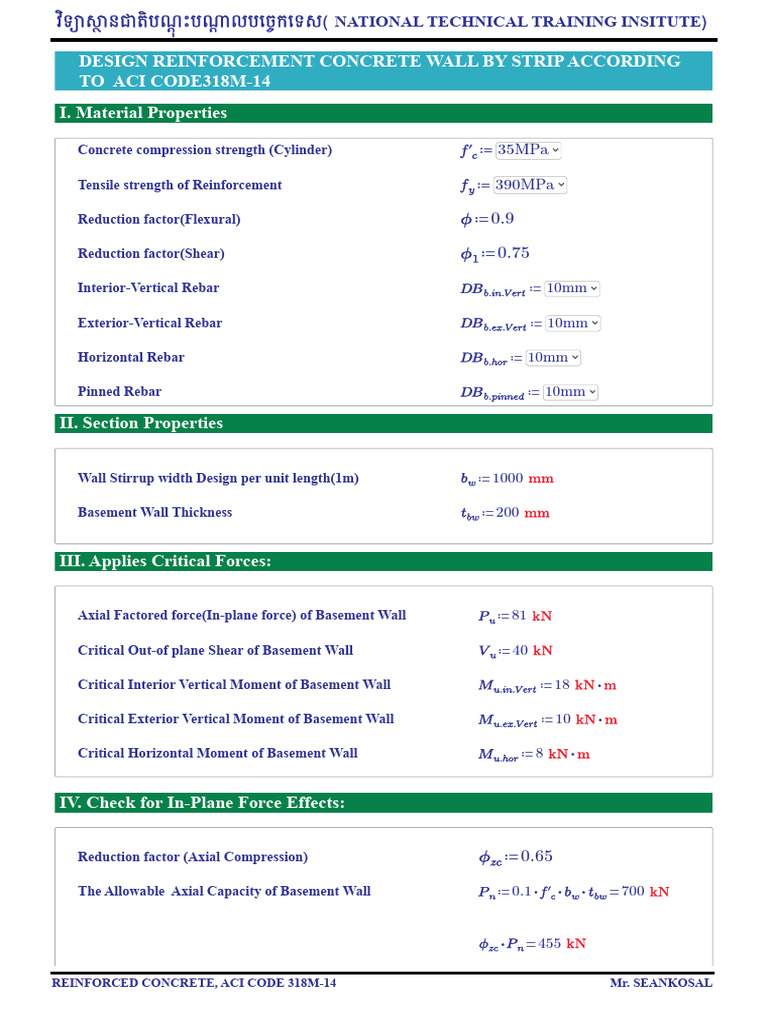 Calculate Stirrup Rebar Wall | PDF | Applied And Interdisciplinary ...