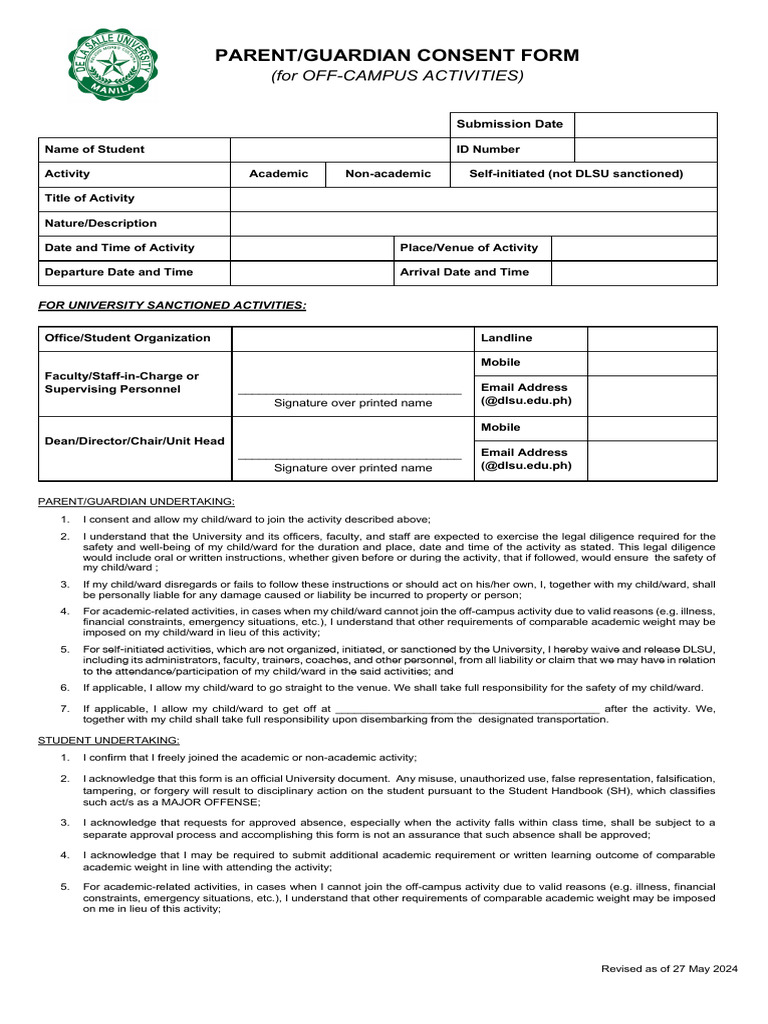 Parents Guardians Consent Form | PDF | Identity Document | Common Law
