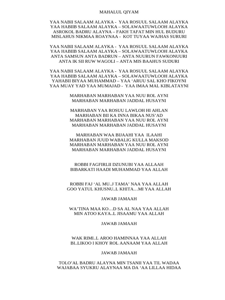 Mahalul Qiyam | PDF