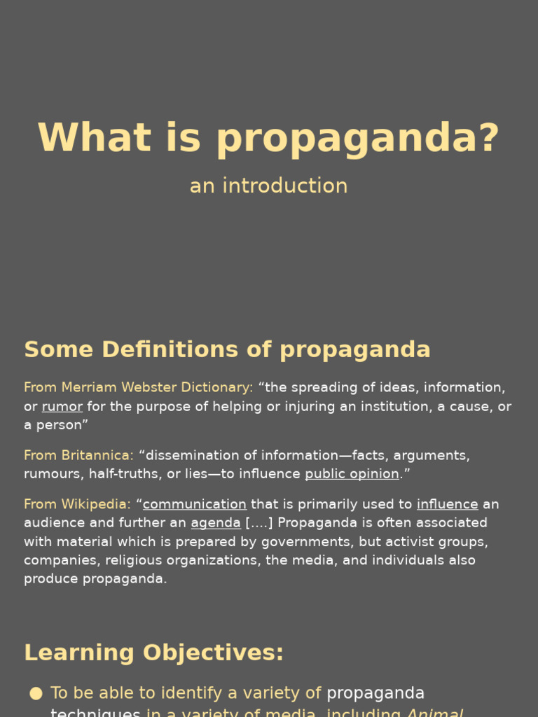 Propaganda Techniques | PDF | Propaganda | Human Communication