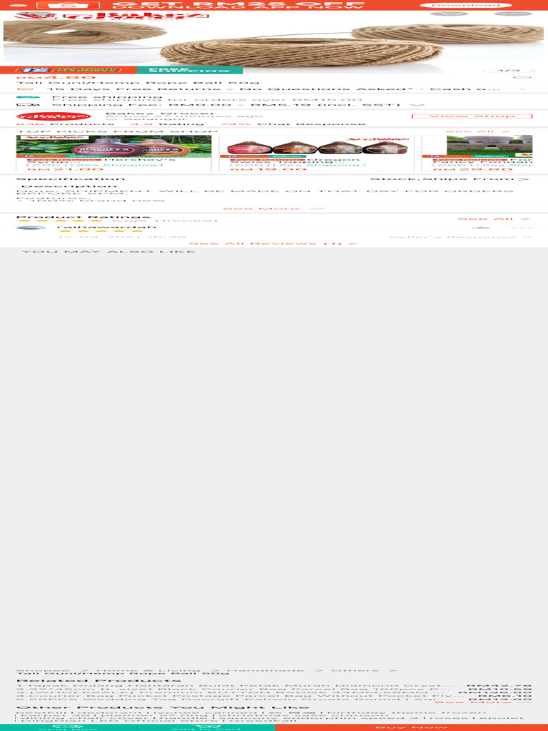 Tali Guni Hemp Rope Ball 50g Sale | PDF | Chocolate | Confectionery