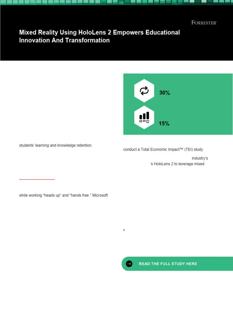 Forrester TEI Microsoft Mixed Reality Hololens Education Spotlight ...