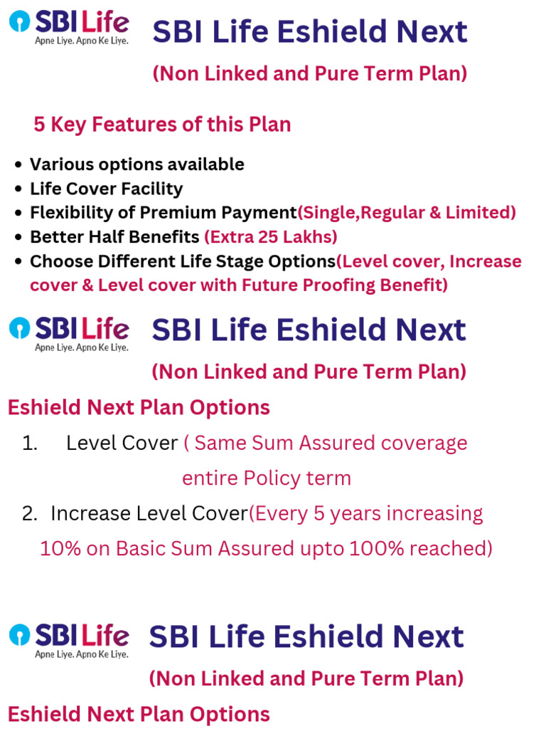 SBI Life Eshield Next | PDF