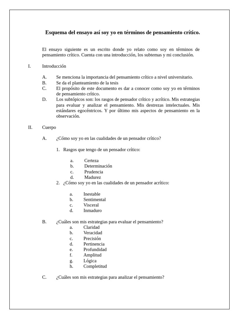 Esquema de Epaa | PDF | Pensamiento crítico | Pensamiento