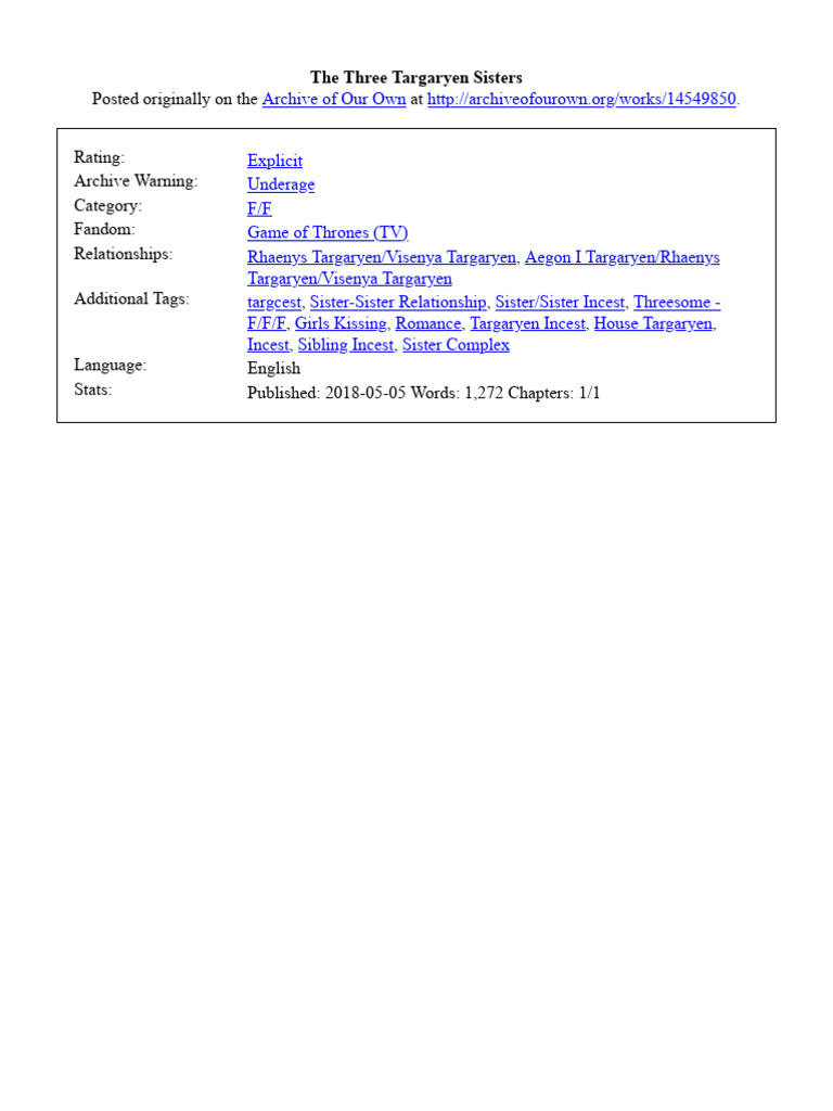 The Three Targaryen Sisters | PDF | World Of A Song Of Ice And Fire