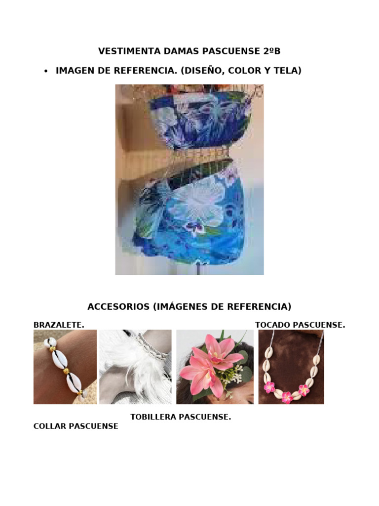 Vestimenta Tradicional Damas Pascuense | PDF