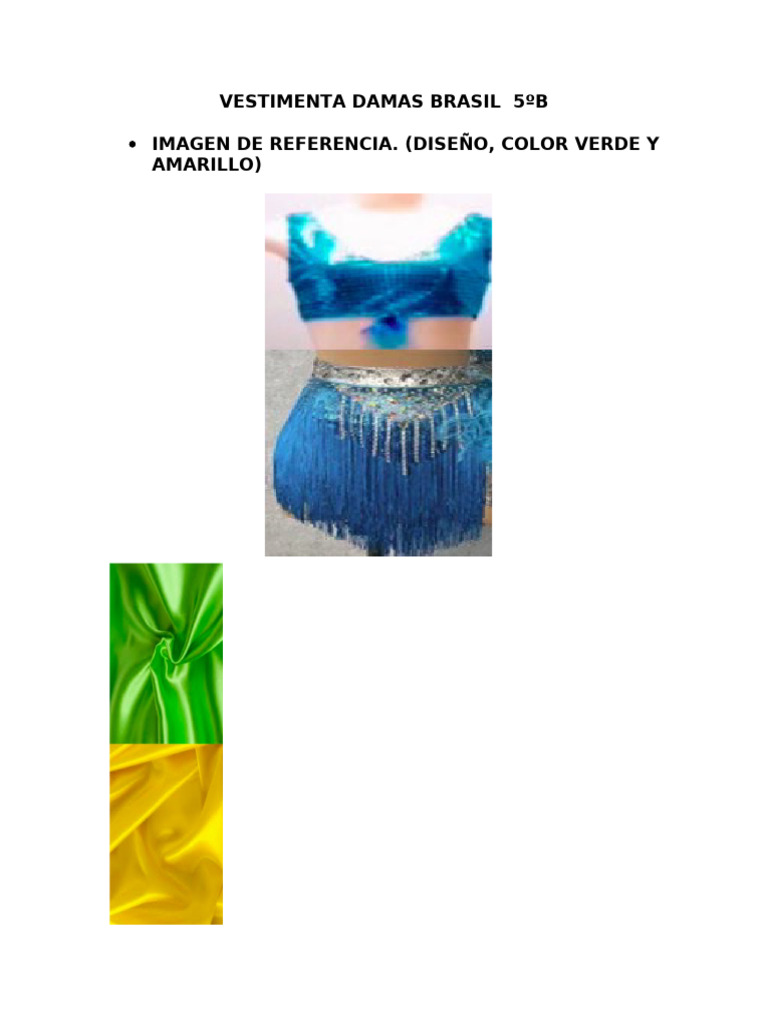 Vestimenta Damas Brasil 5ºb | PDF