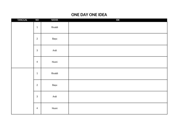 Format One Day One Idea Pdf