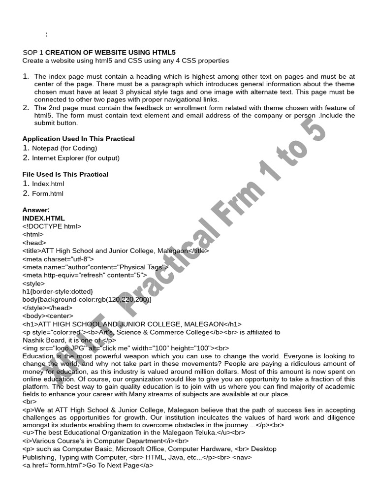 SOP Answer 1 to 5-1 | PDF | World Wide Web | Internet & Web