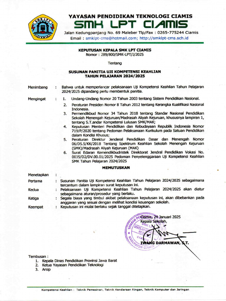 Sk Panitia Ujikom 2024-2025 | PDF