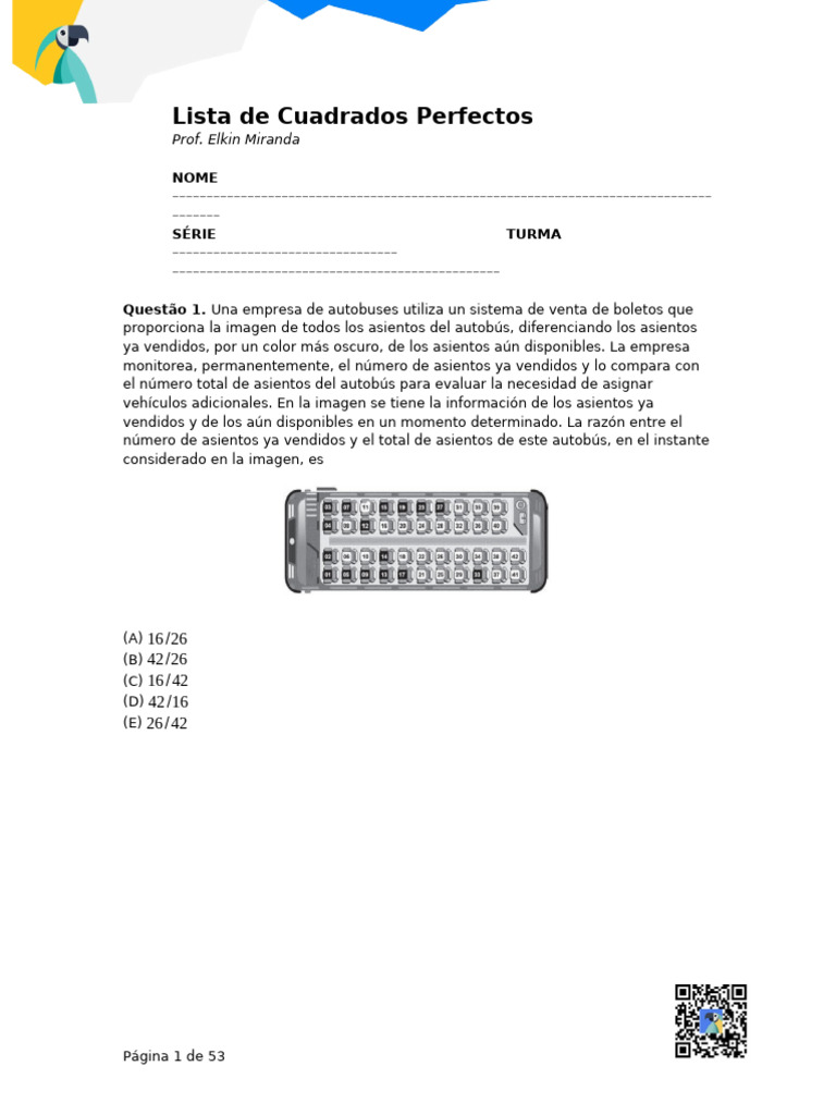 Cuadrados Perfectos del 1 al 1000 | PDF | Matemáticas | Matemática ...