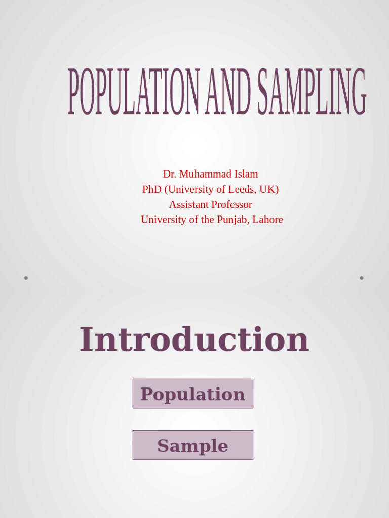 Population And Sampling Pdf Sampling Statistics Techniques