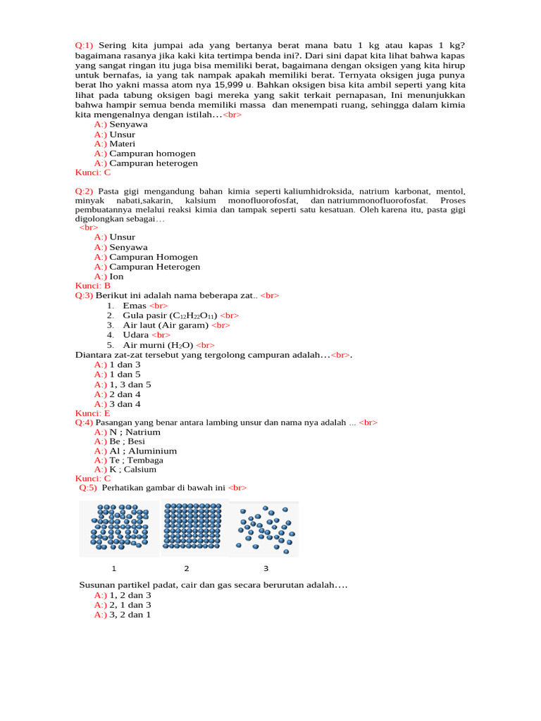 SOAL Kimia Kelas X Ganjil 2425 | PDF