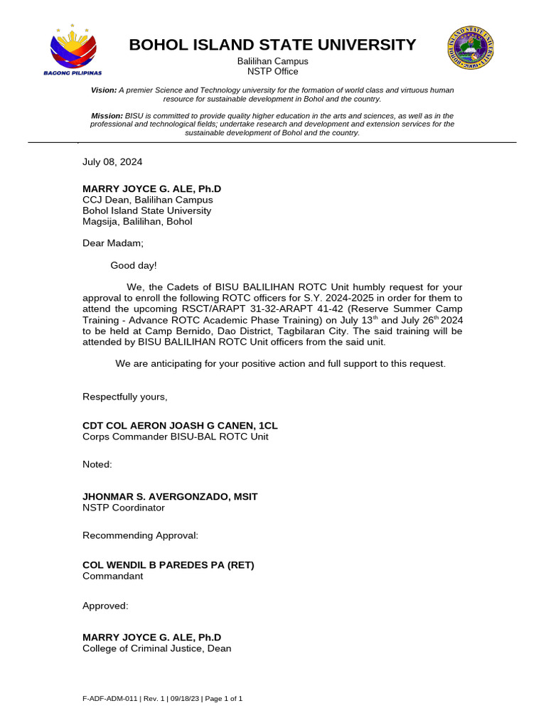 Request Letter To The Deans | PDF | United States Department Of Defense ...