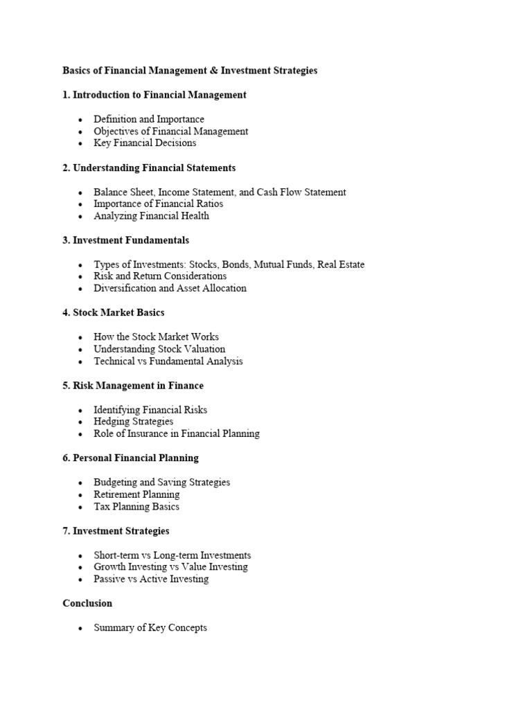 Basics of Financial Management | PDF