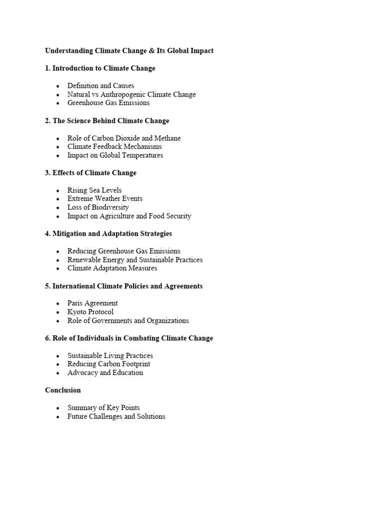 Climate Change: Causes, Effects & Solutions | PDF