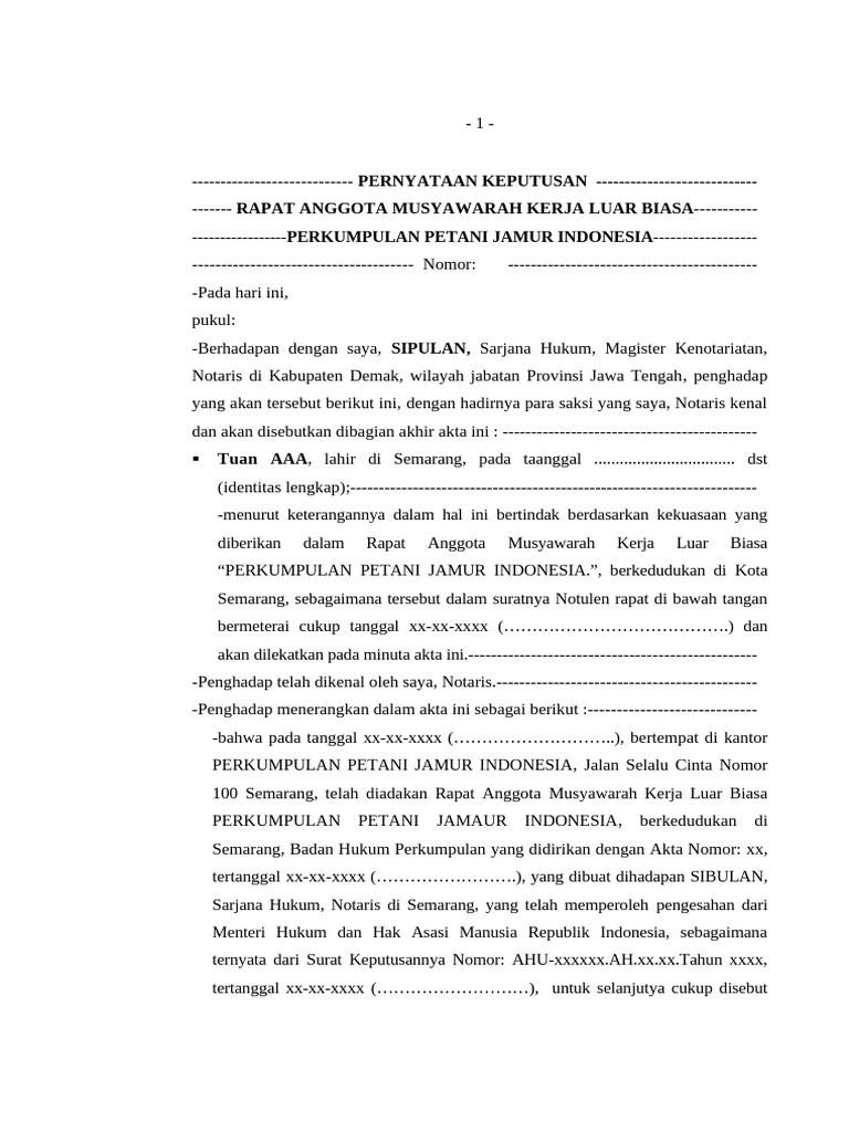02 Akta PKR Perkumpulan | PDF