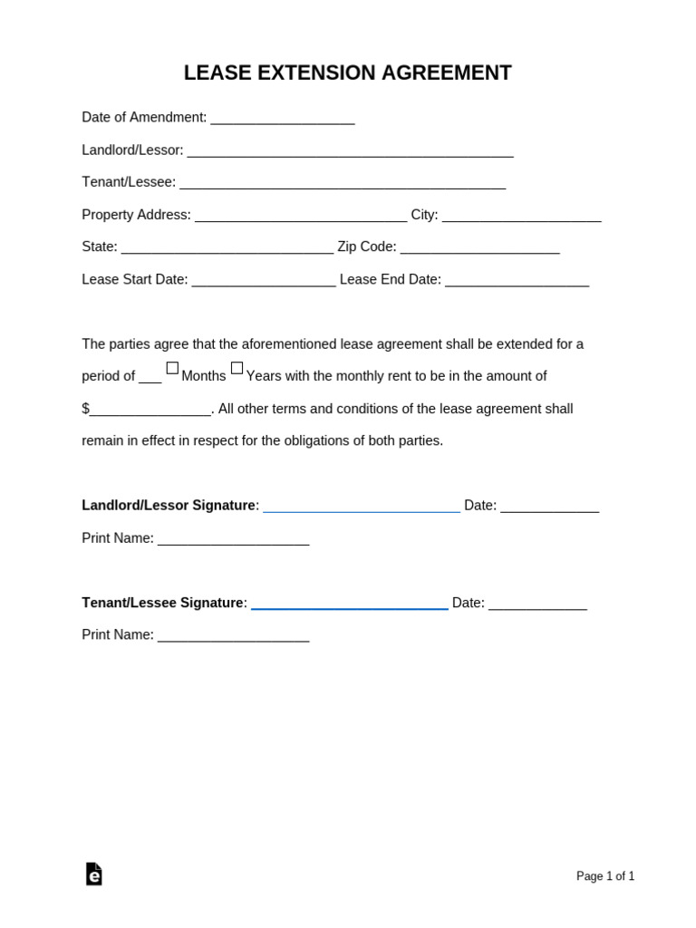 Lease Extension Agreement | PDF