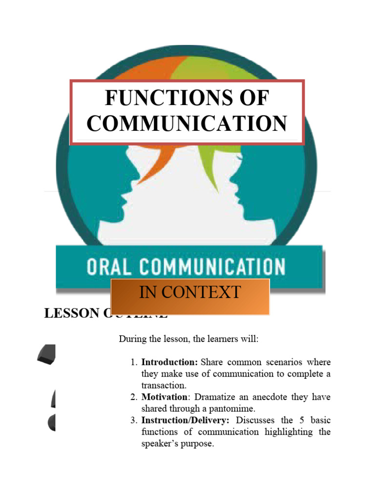 FUNCTION OF COMMUNICATION | PDF | Communication | Nonverbal Communication