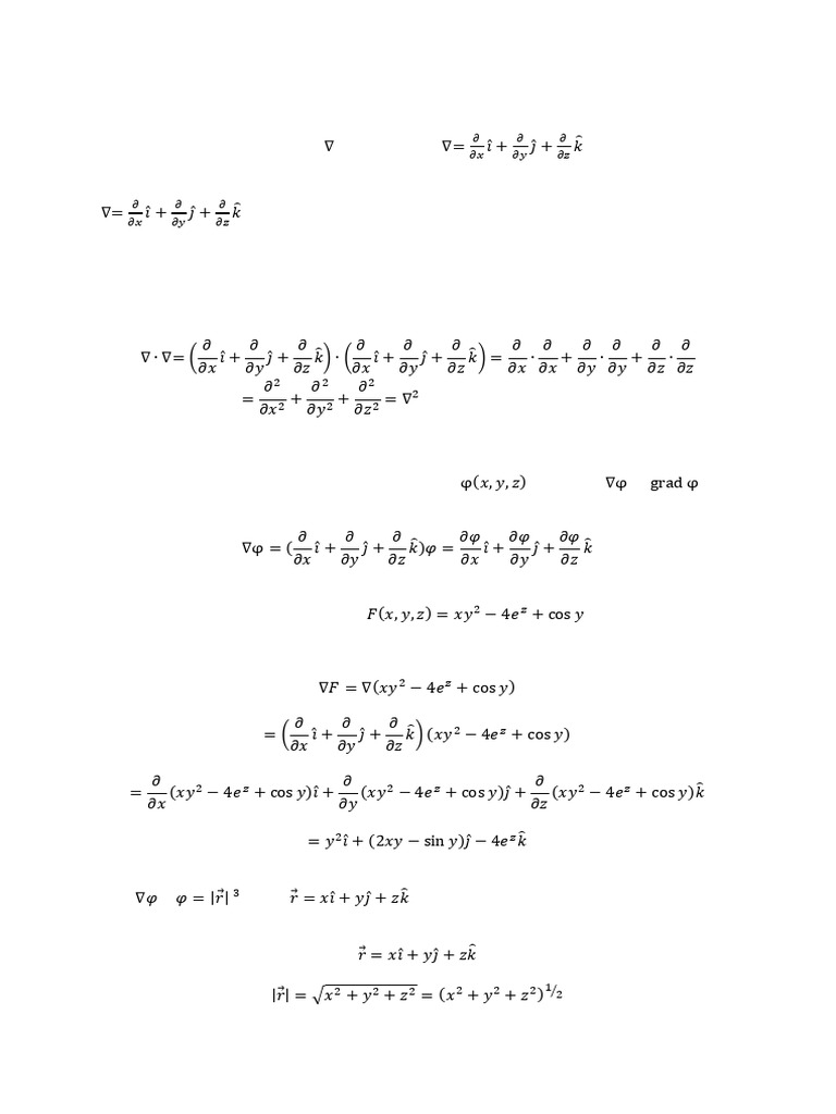 Gradient, Divergence and Curl | PDF | Physics | Multivariable Calculus