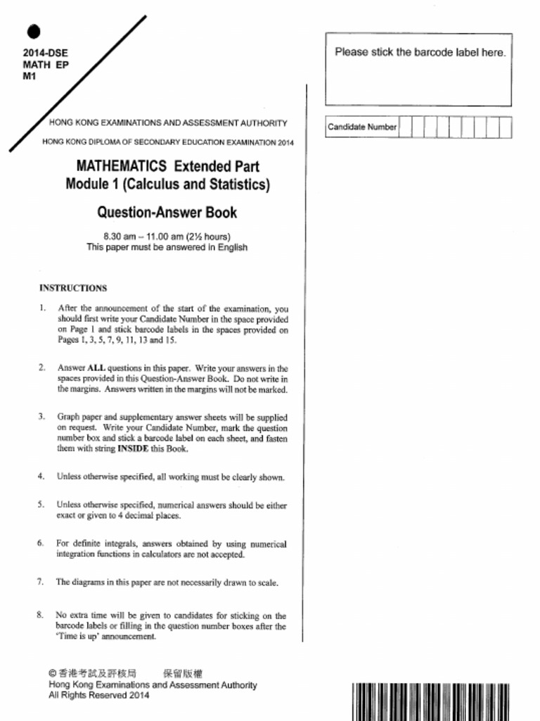 2014 DSE Maths Extended Part M1 | PDF