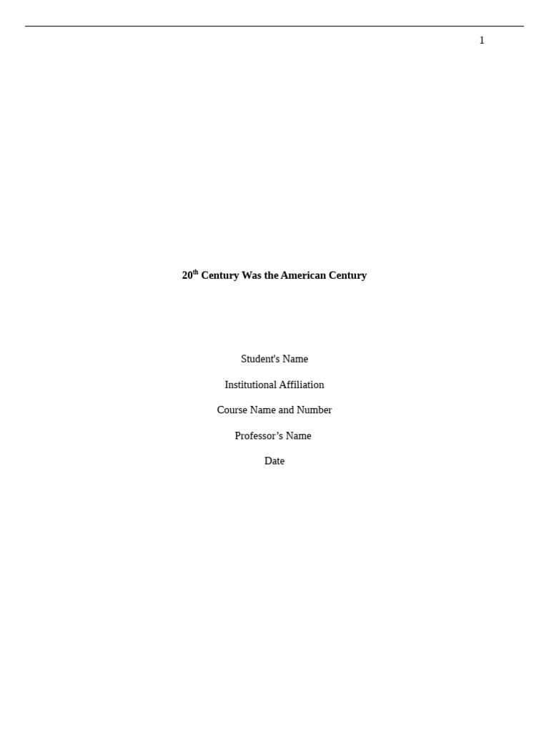 20th Century Was The American Century | PDF