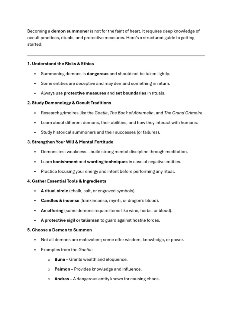 How to be a demon summoner | PDF | Demons | Supernatural