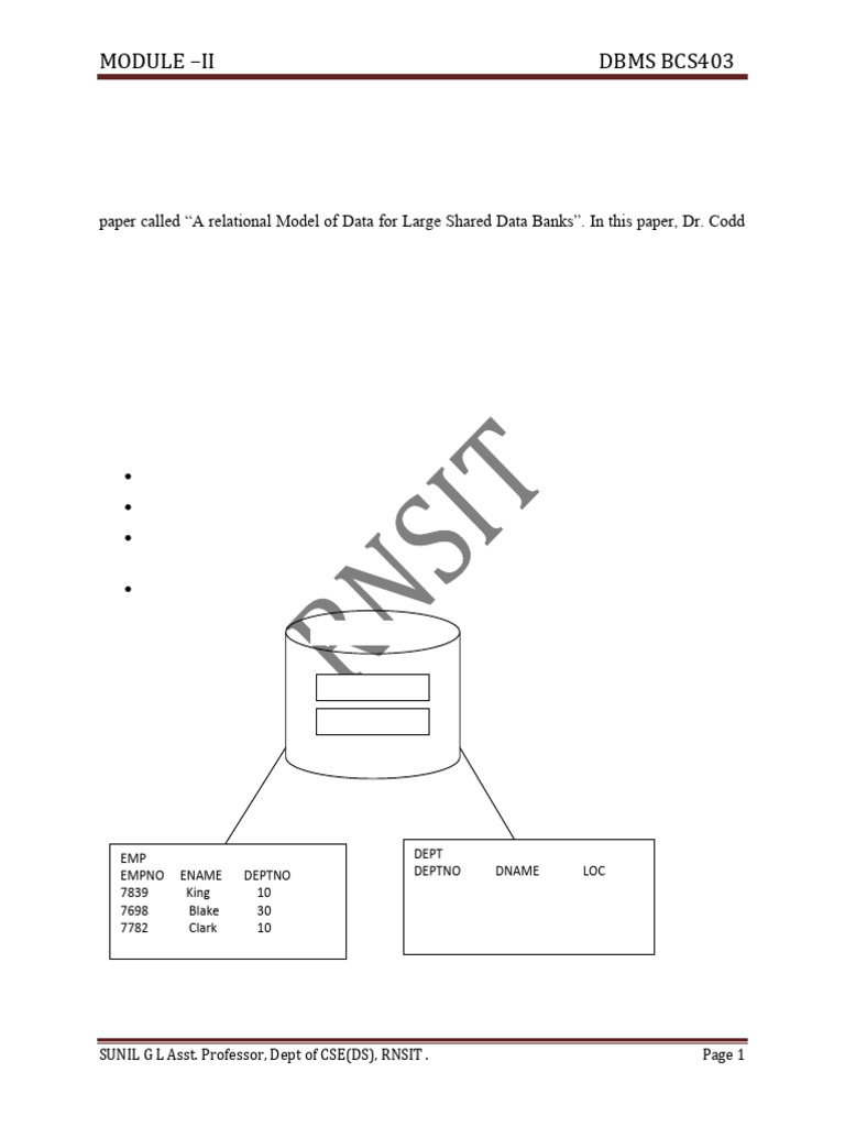 Dbms Module II | PDF | Relational Model | Relational Database Dbms Module II | PDF | Relational Model | Relational Database