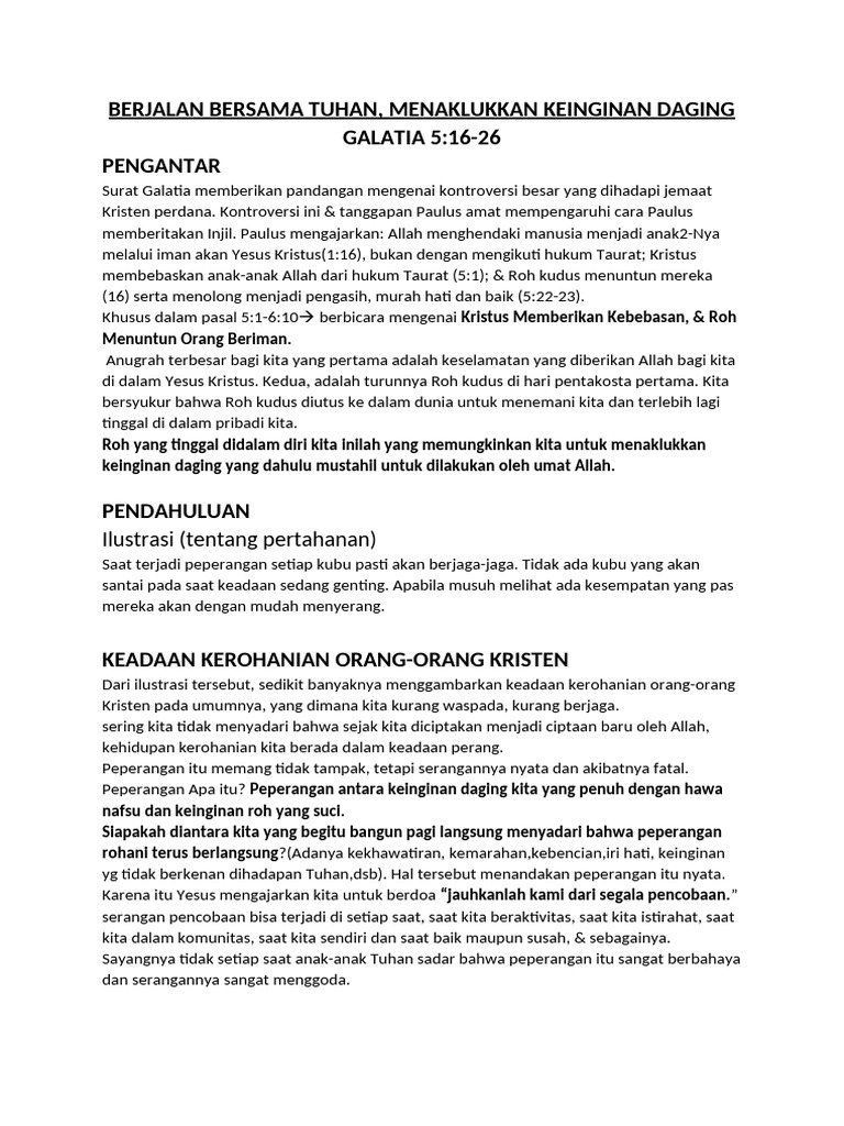 Menaklukkan Keinginan Daging dalam Roh | PDF