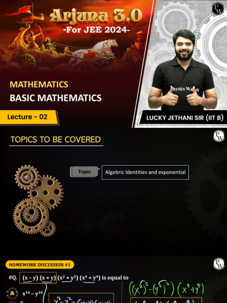 Basic Math and Logarithm 02 - Class Notes - Arjuna JEE 3.0 2024 | PDF