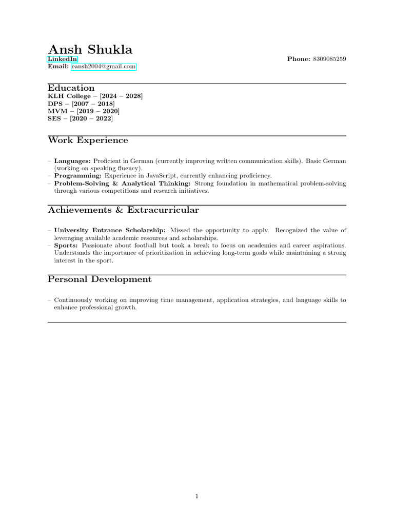 Anti - CV (Main CV) | PDF