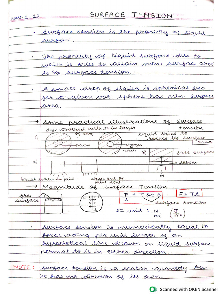 Surface Tension | PDF