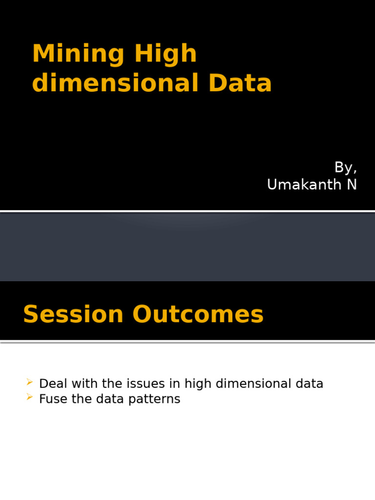 5.mining High Dimensional Data | PDF | Bioinformatics | Mathematical And Theoretical Biology