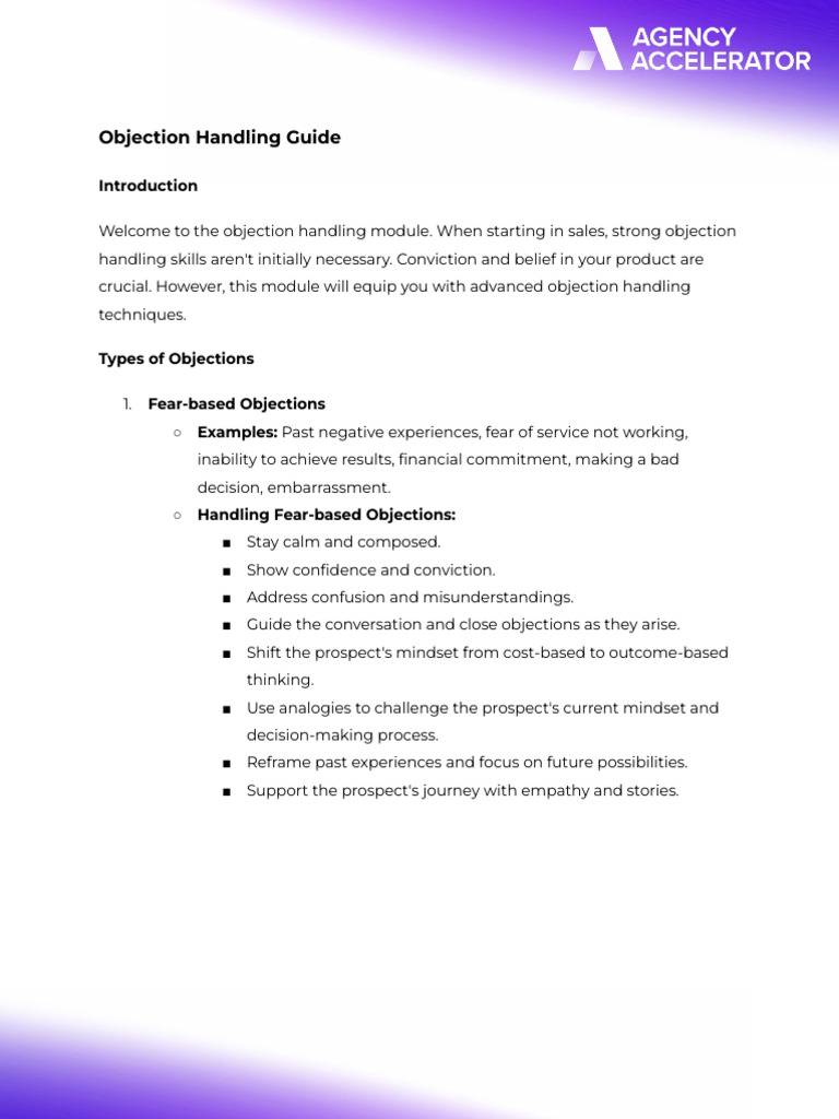 Advanced Objection Handling Guide | PDF | Decision Making | Social ...