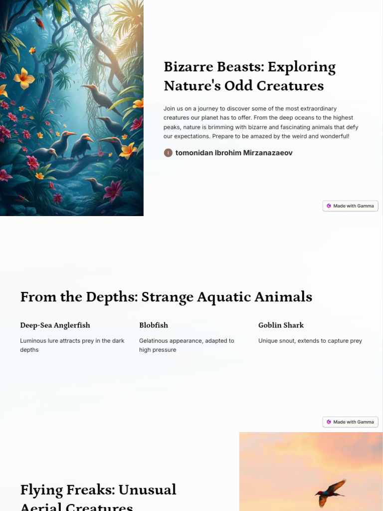 Bizarre Beasts: Nature's Odd Creatures | PDF