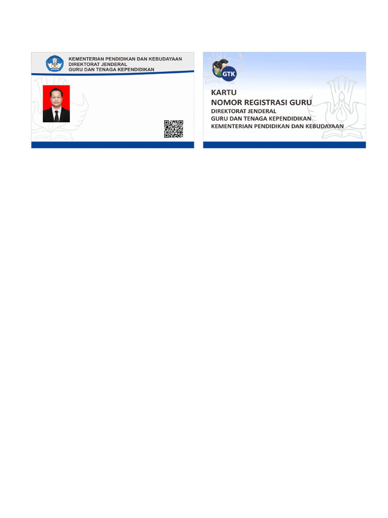 Kartu NRG contoh, S.Pd.Gr | PDF