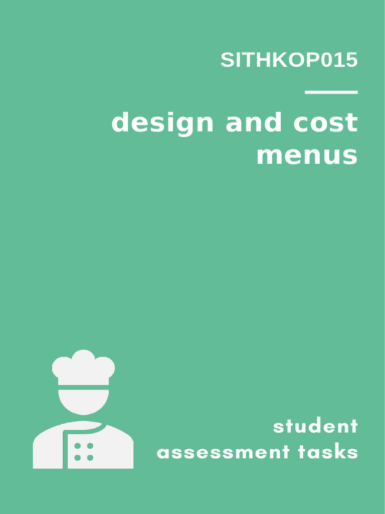 SITHKOP015 Student Assessment Tasks | PDF | Menu