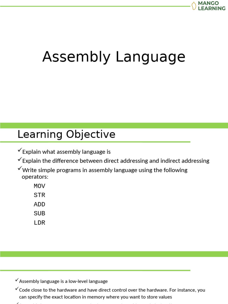 Assembly Language Basics | PDF | Assembly Language | Computer Hardware