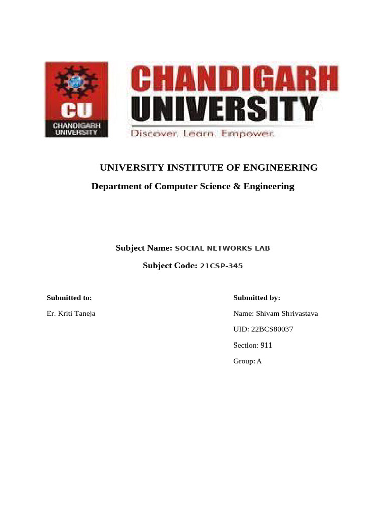 Social Networks Lab Experiments Index | PDF