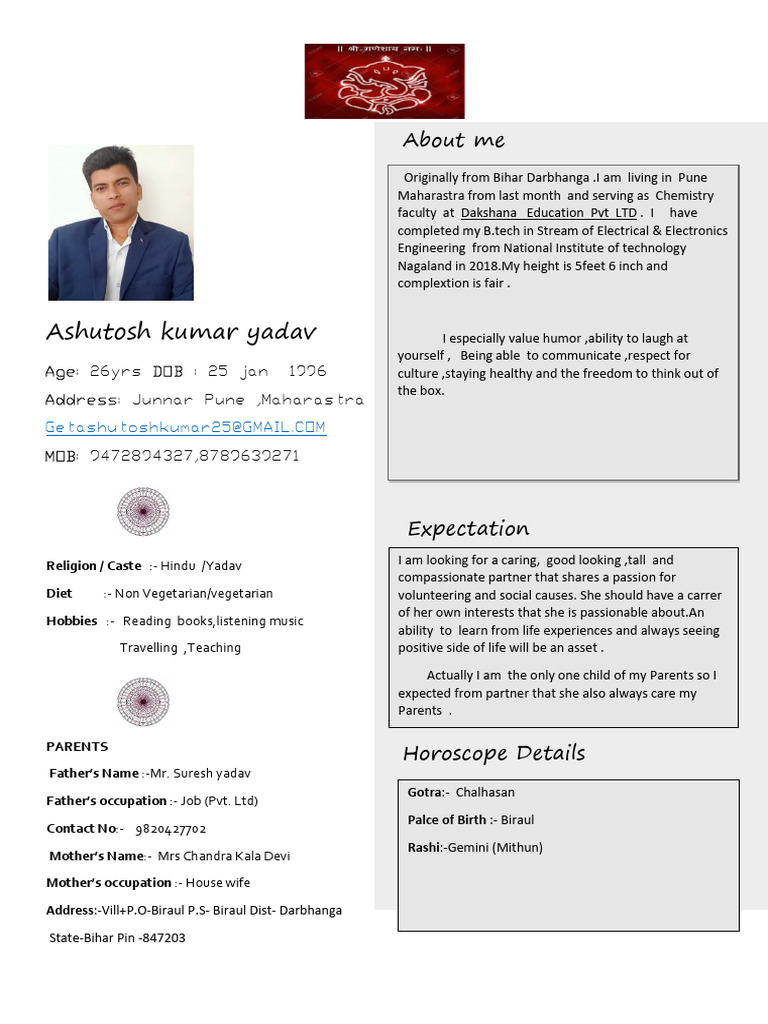 ashutosh biodata | PDF