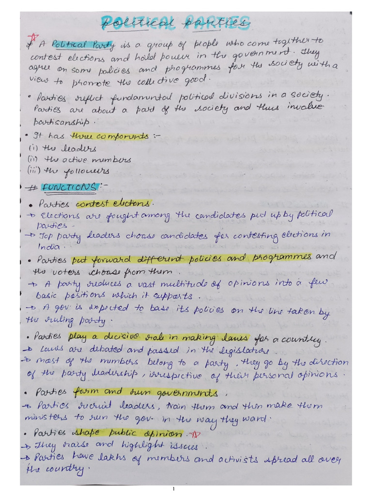 Political Parties | PDF