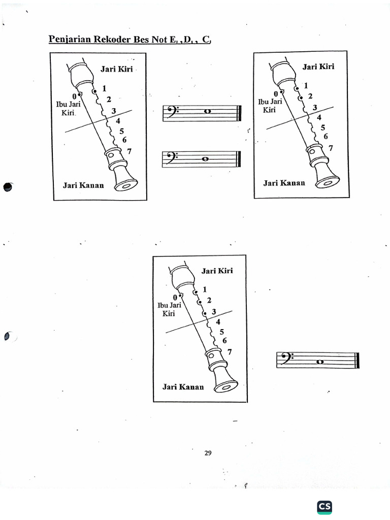 Nota Rekoder Bass | PDF
