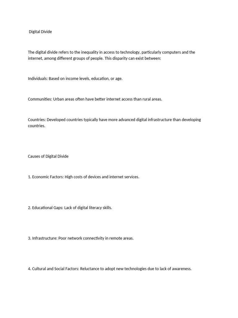 Understanding the Digital Divide | PDF | Internet | Computer Network