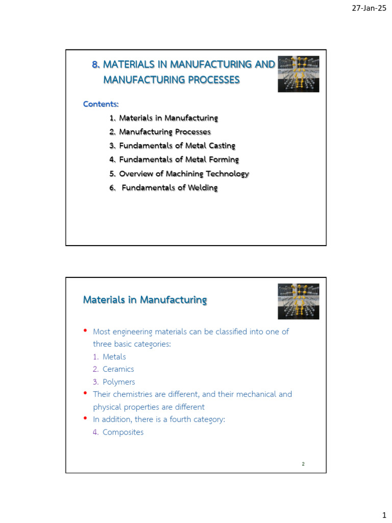 Materials in Manufacturing and Manufacturing Processes | PDF | Machining | Construction