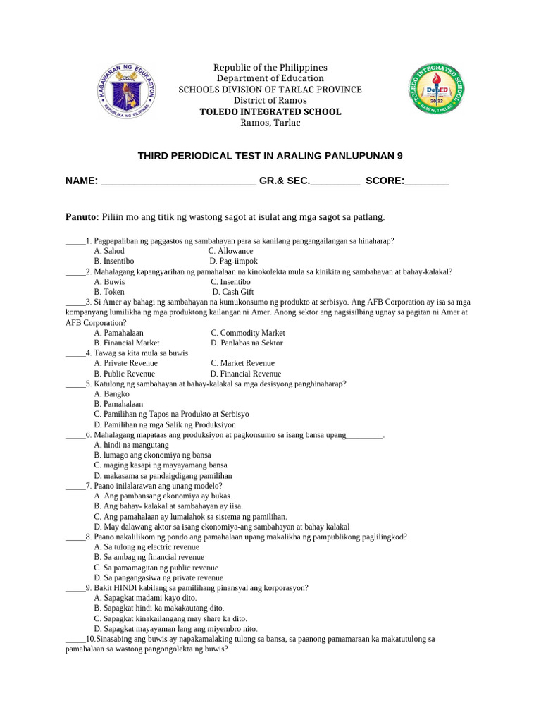 PT G9 Aral Pan | PDF