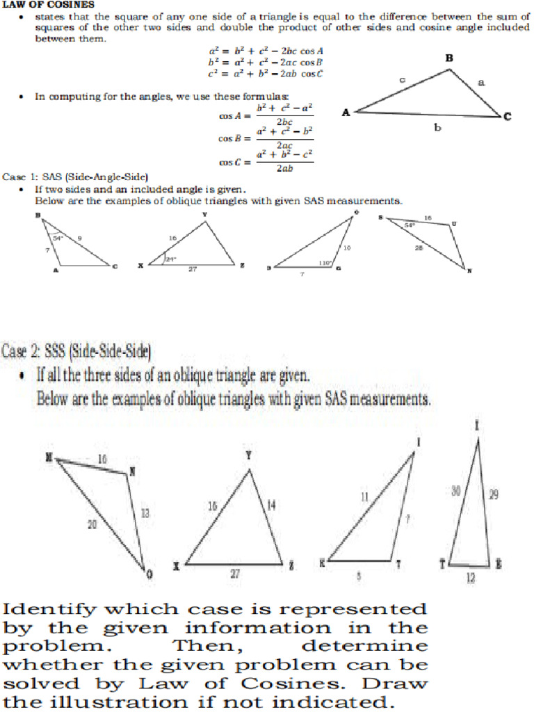 Law of Cosine | PDF