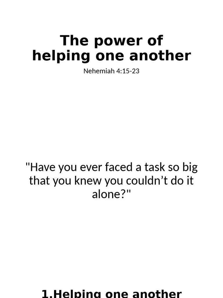 The Power of Helping One Another | PDF