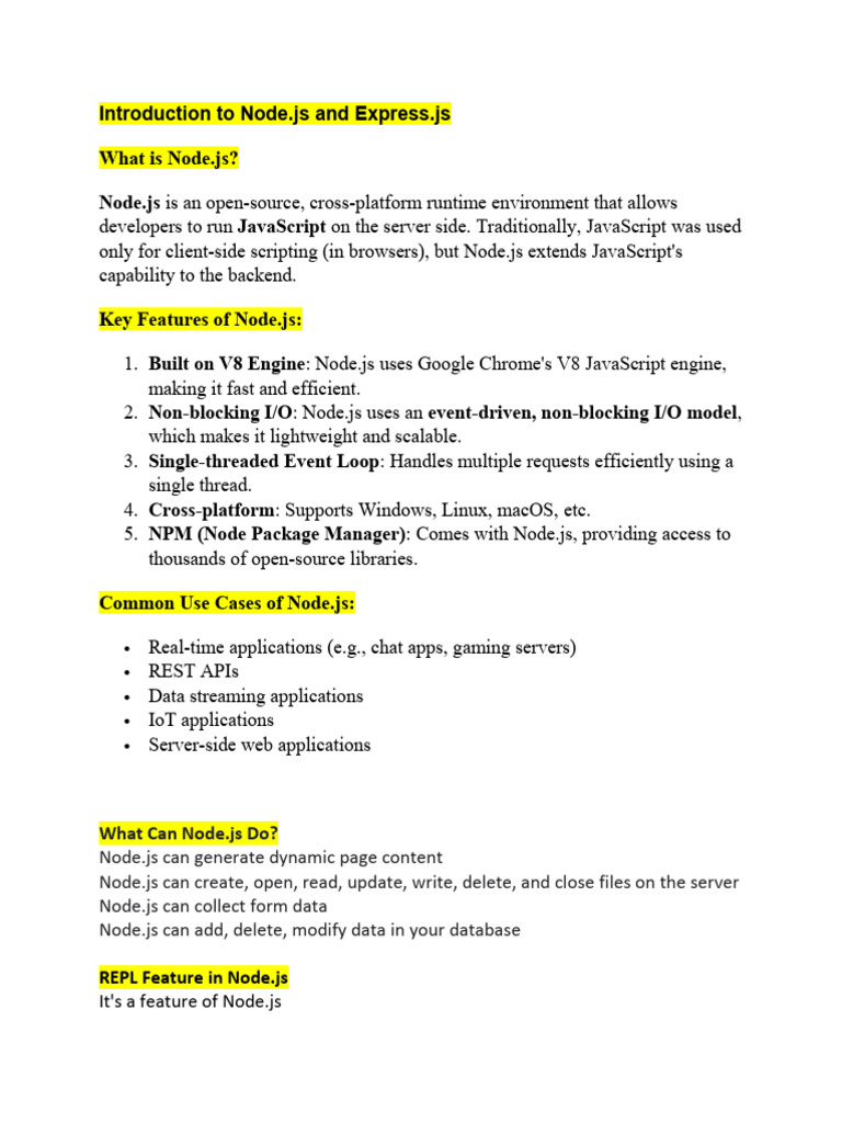 Unit 3 (Node - Js & Express - JS) | PDF | Java Script | Command Line Interface