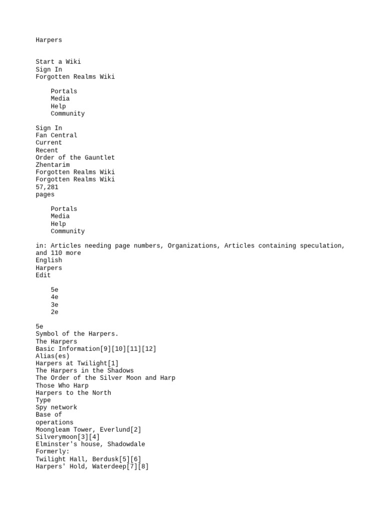 Harpers | PDF | Forgotten Realms